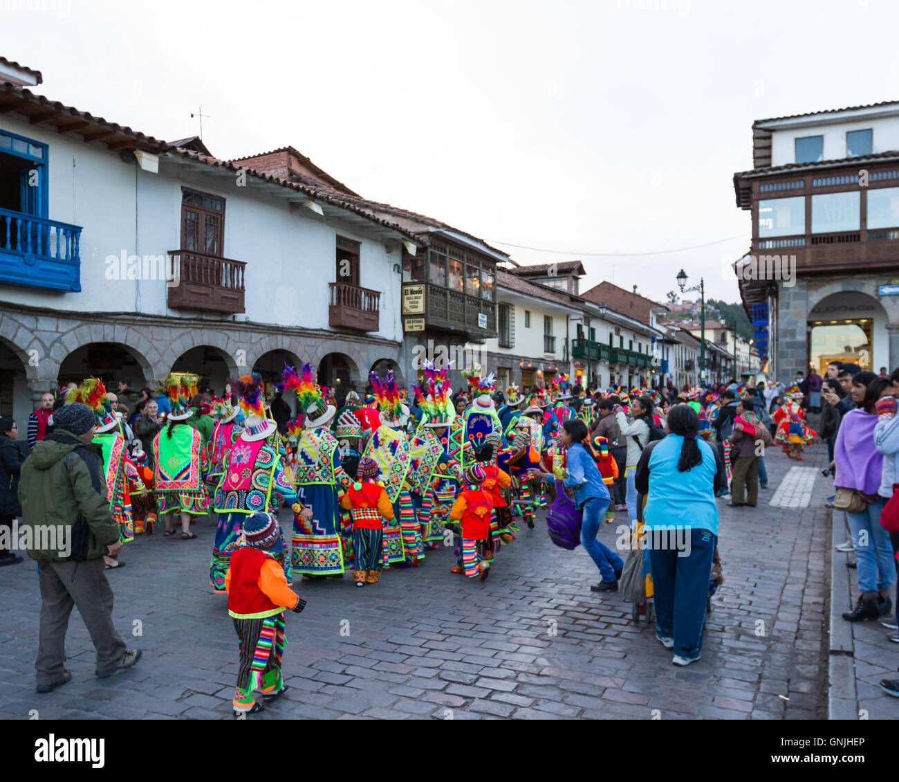 Cusco, Peru - May 13: Native people of Cusco dressed in colorful ...