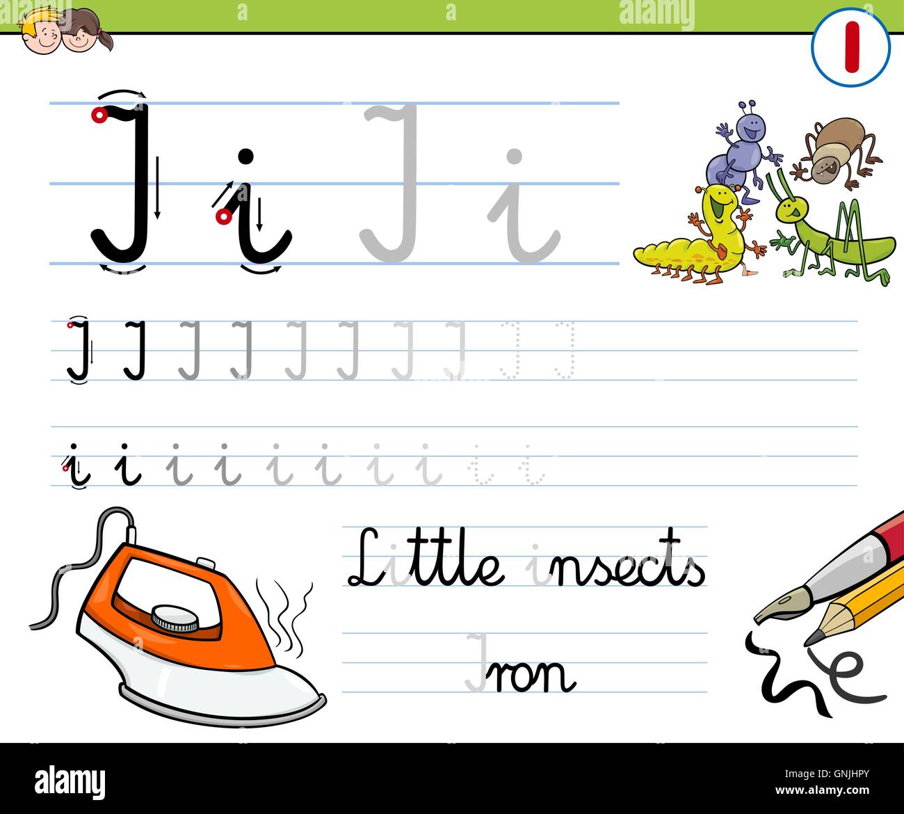 how to write letter i Stock Vector Image & Art - Alamy