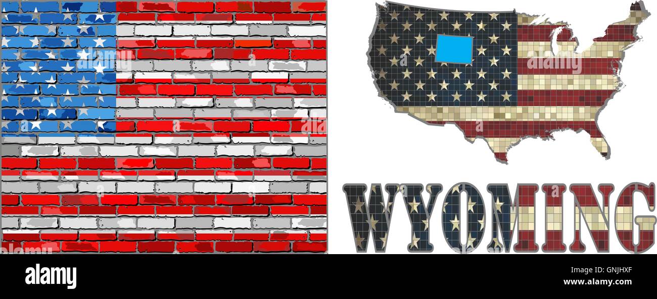 Flag state wyoming on Stock Vector Images - Alamy