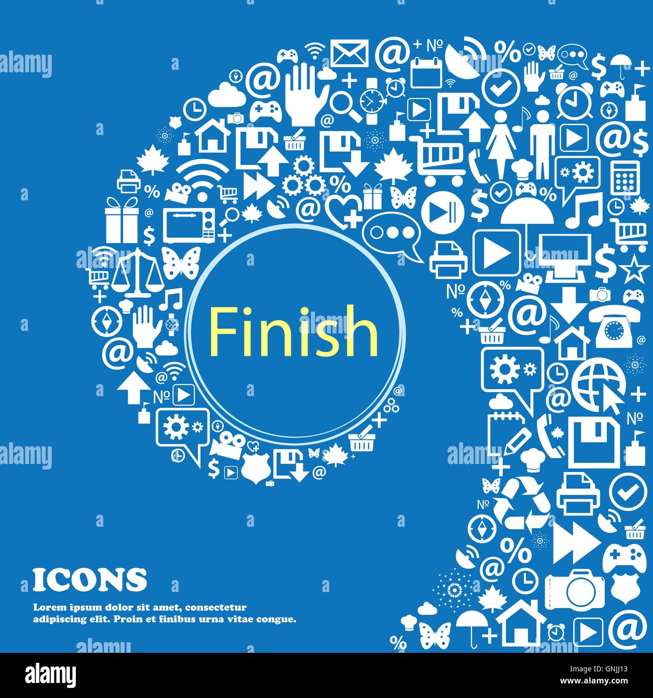 Finish sign icon. Power button . Nice set of beautiful icons twisted ...