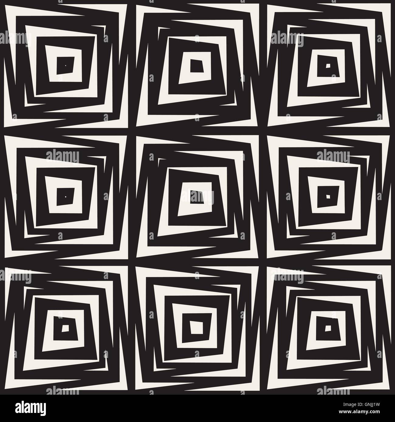 Vector Seamless Black And White Square Lines Pattern Stock Vector Image ...