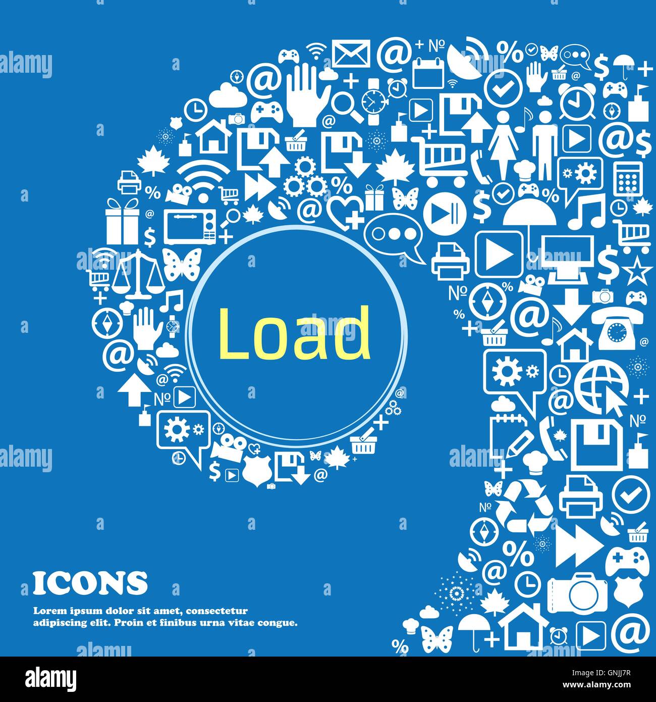 Download now icon. Load symbol . Nice set of beautiful icons twisted ...