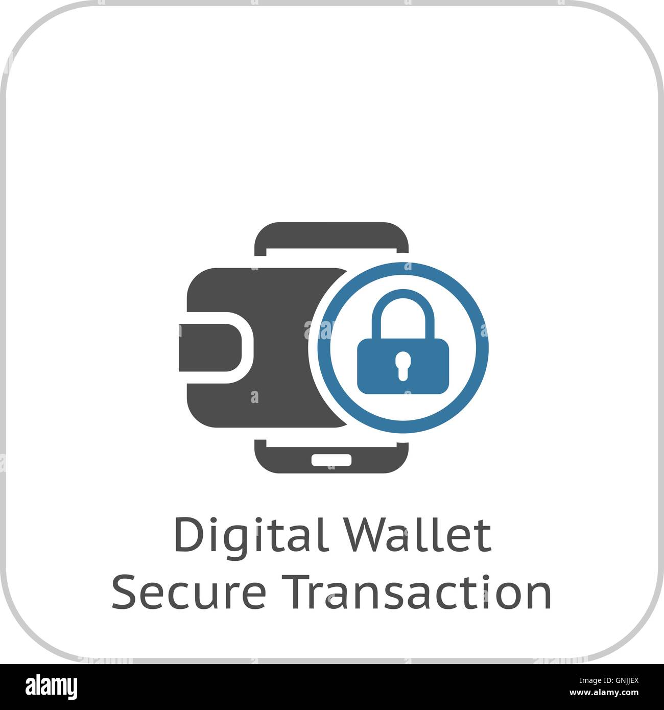 Flat Digital Wallet Secure Transaction concept Stock Vector Image & Art ...