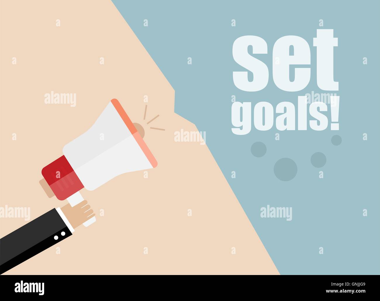 set goals. Megaphone Icon. Flat design vector business illustration ...