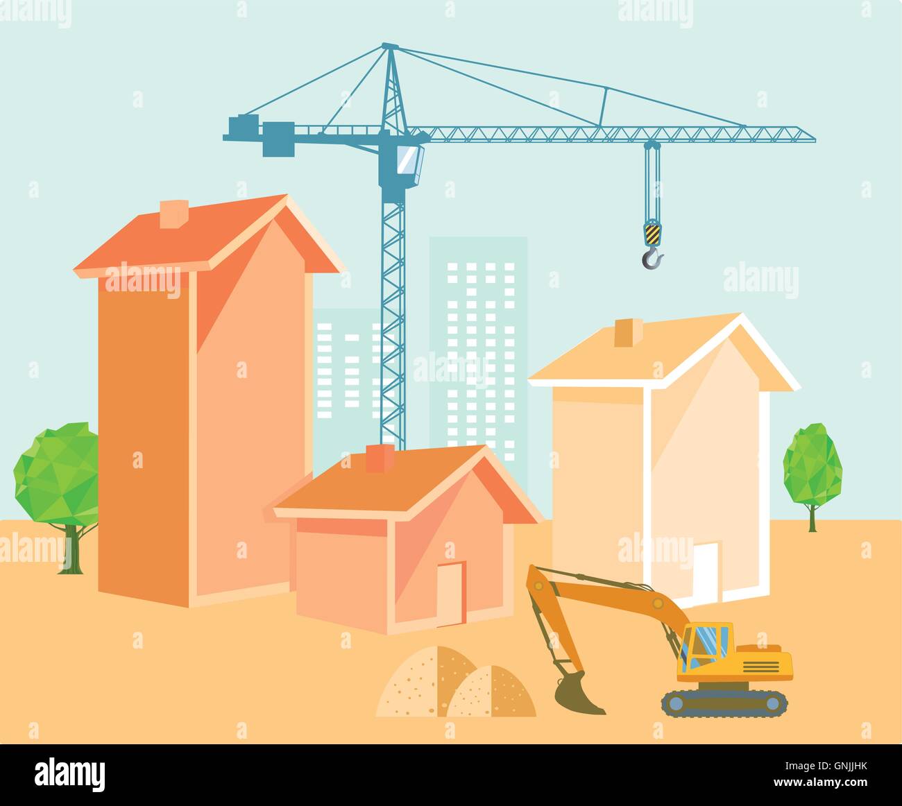 Construction town Stock Vector Images - Alamy