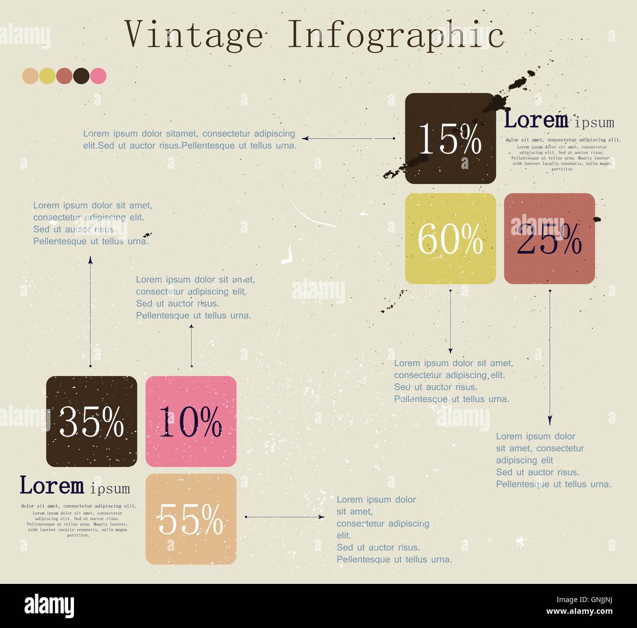 Retro infographic with ink arrows Stock Vector Image & Art - Alamy