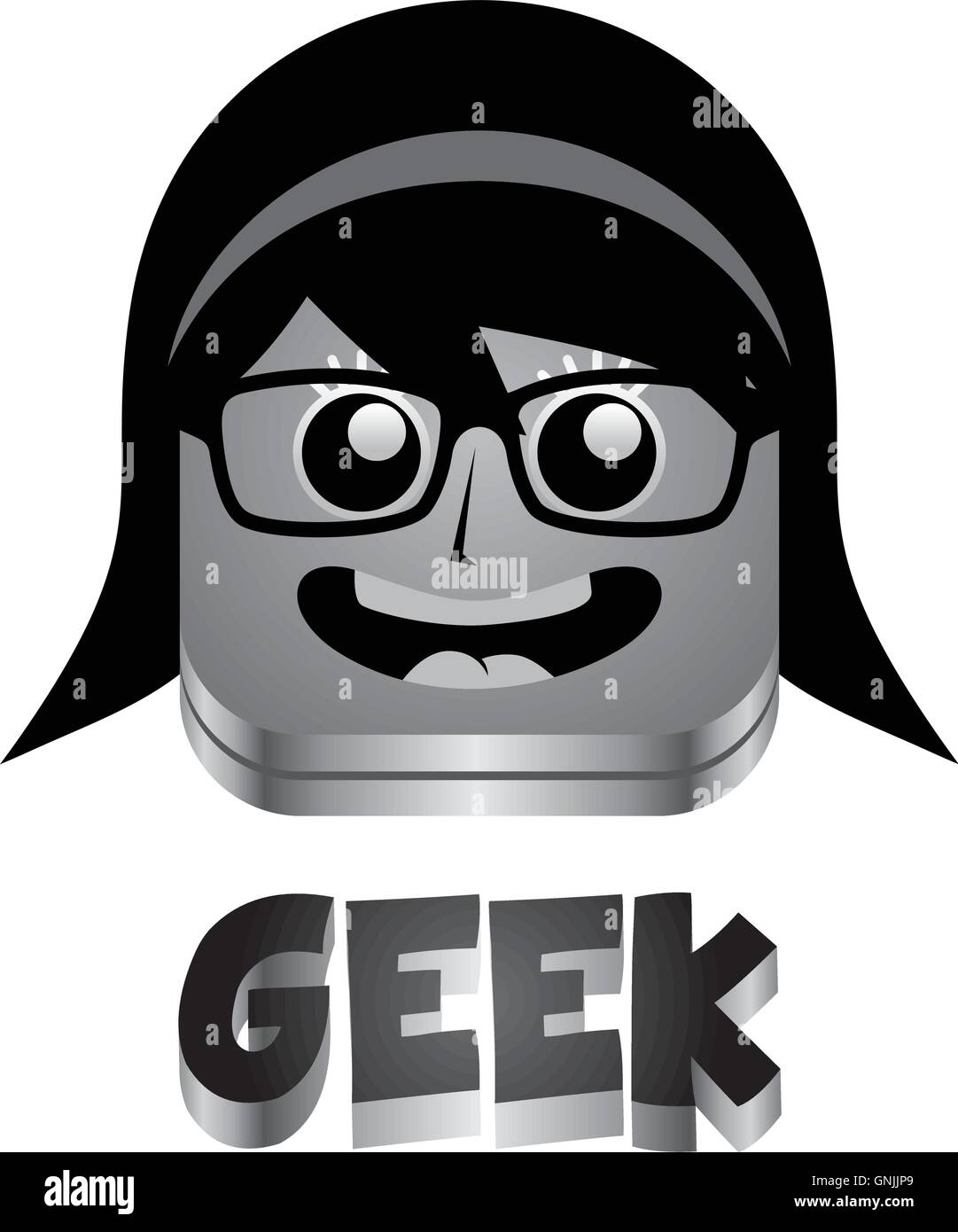 geek girl avatar portrait Stock Vector Image & Art - Alamy