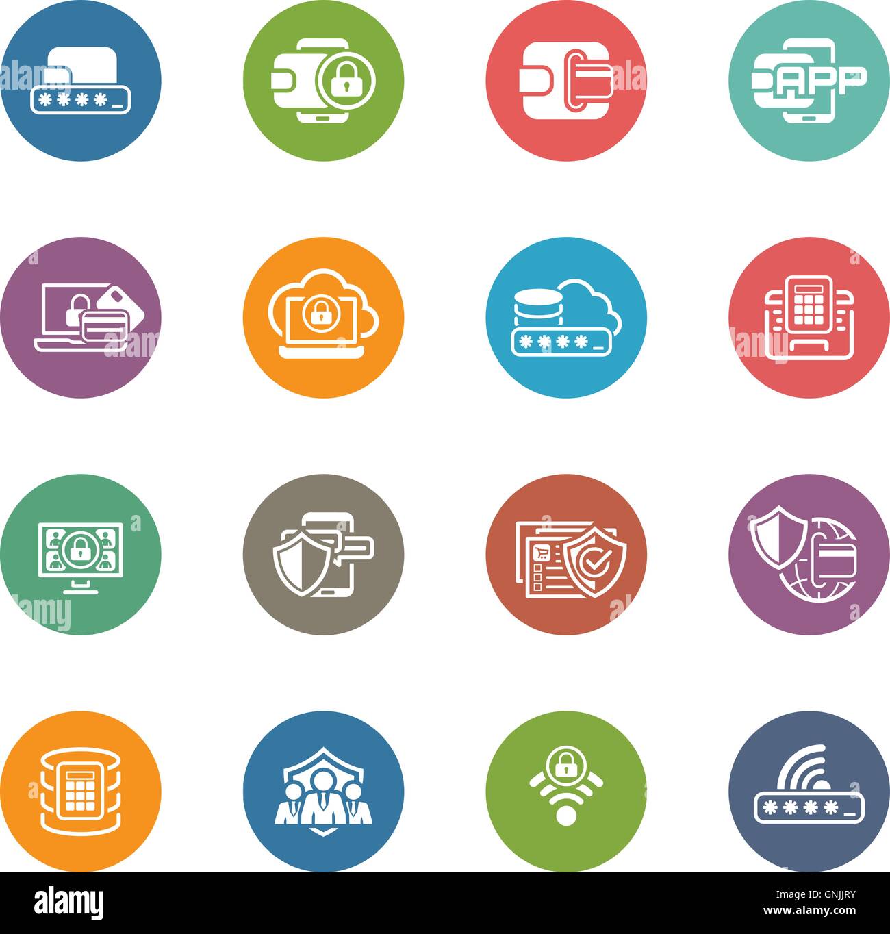 Flat Design Security and Protection Icons Set Stock Vector Image & Art ...