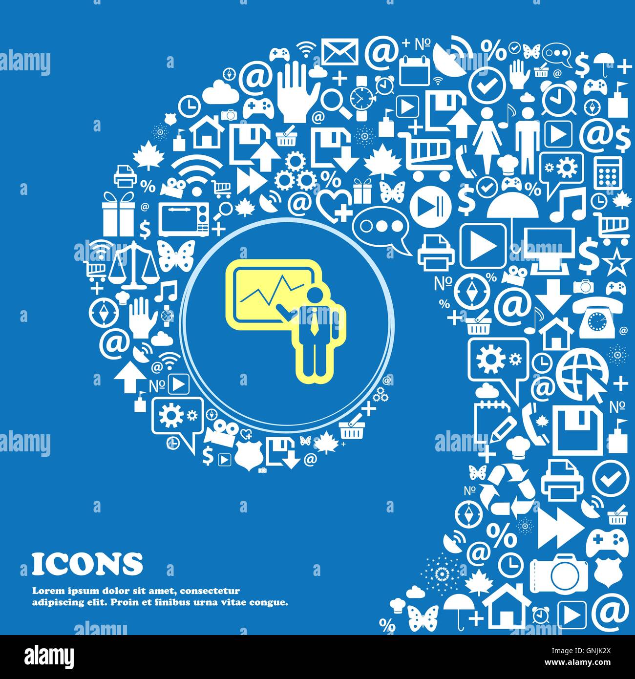 businessman making report sign symbol. Nice set of beautiful icons ...