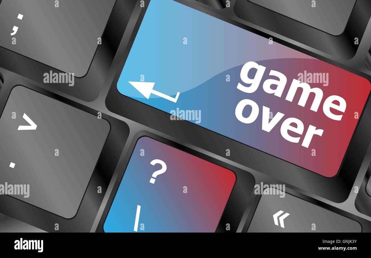 Computer keyboard with game over key - technology background ...