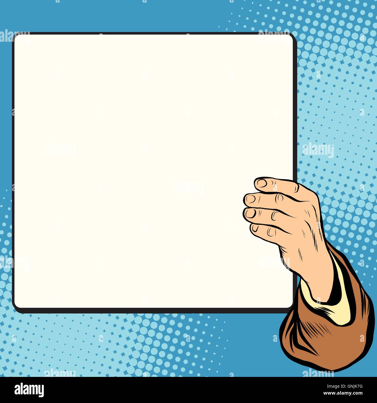 Retro hand with a poster Stock Vector Image & Art - Alamy