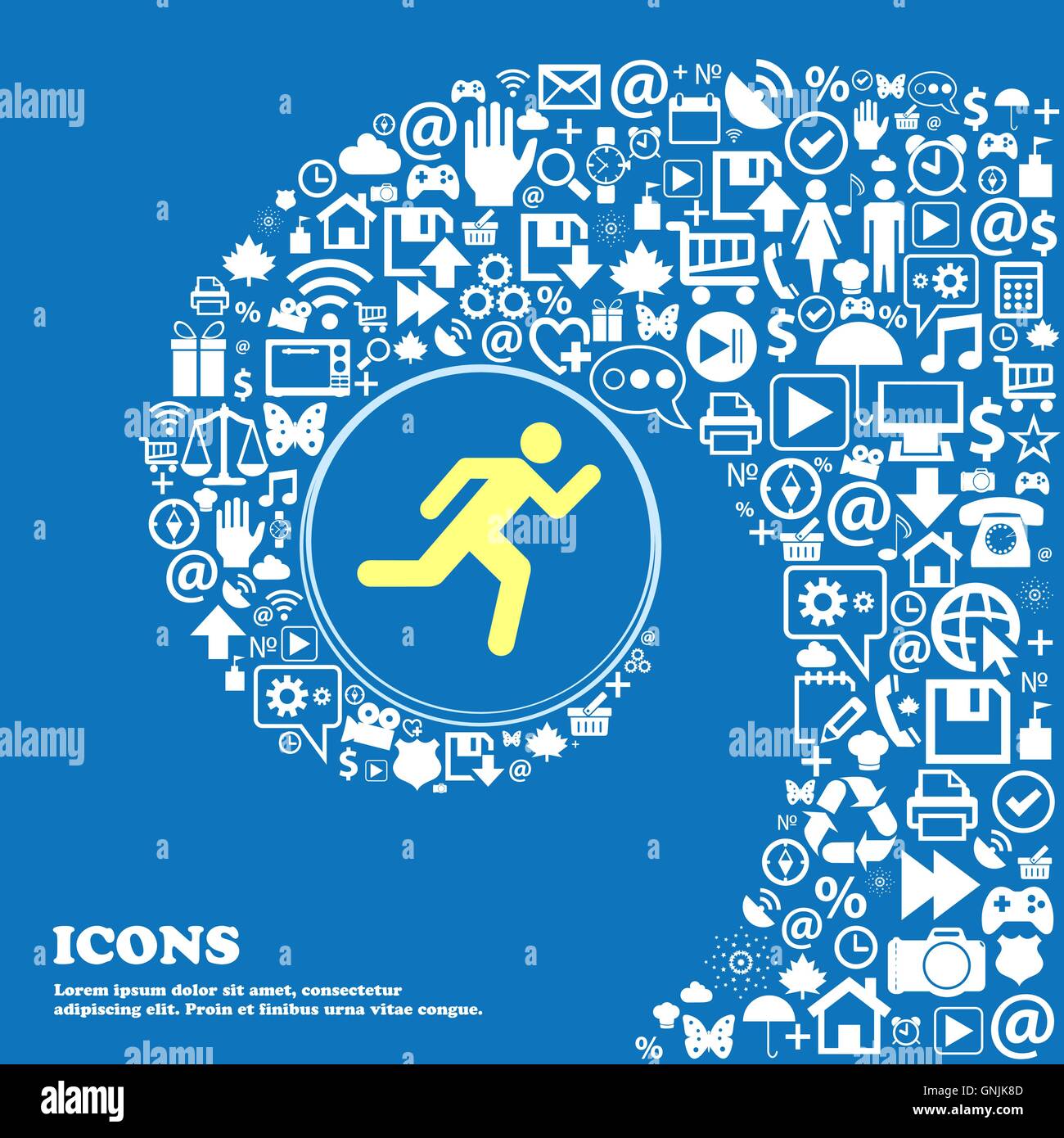 running man sign symbol. Nice set of beautiful icons twisted spiral ...