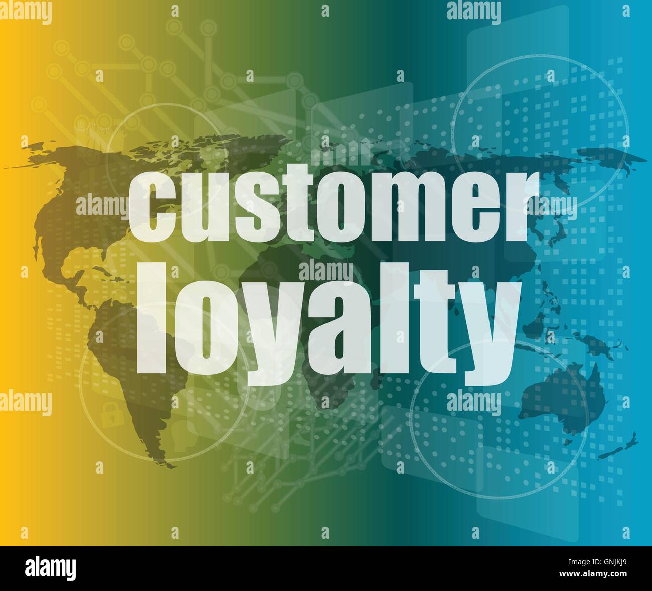 Marketing concept: words Customer loyalty on digital screen vector ...