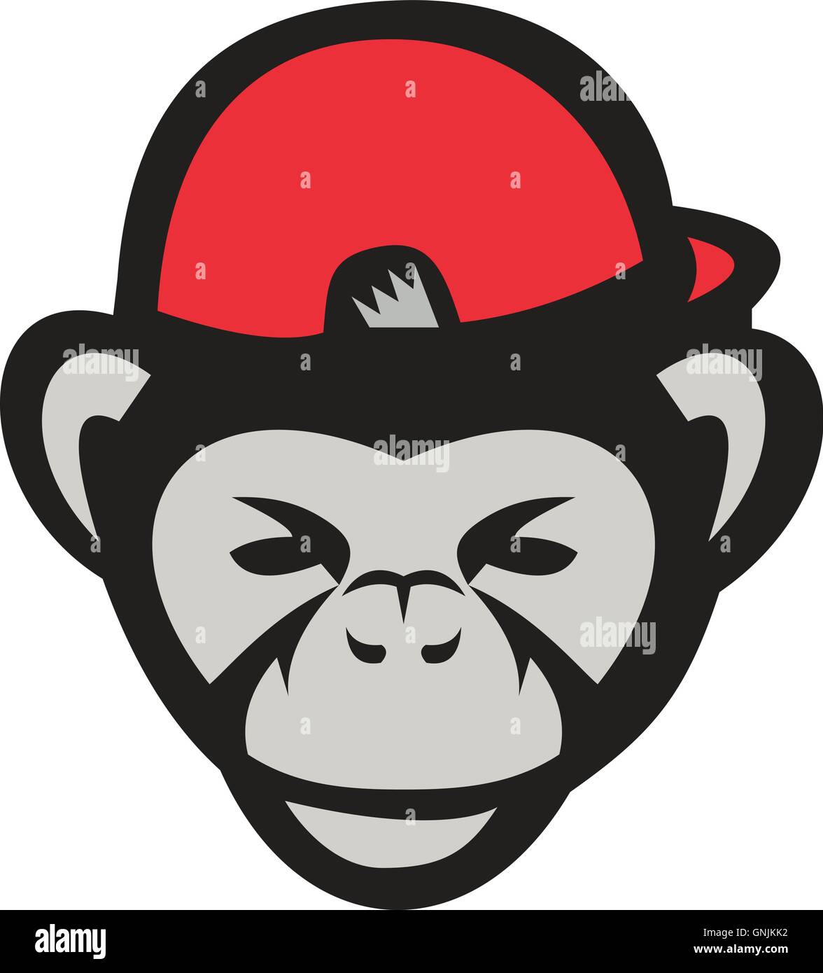 Chimpanzee Head Baseball Cap Retro Stock Vector Image & Art - Alamy