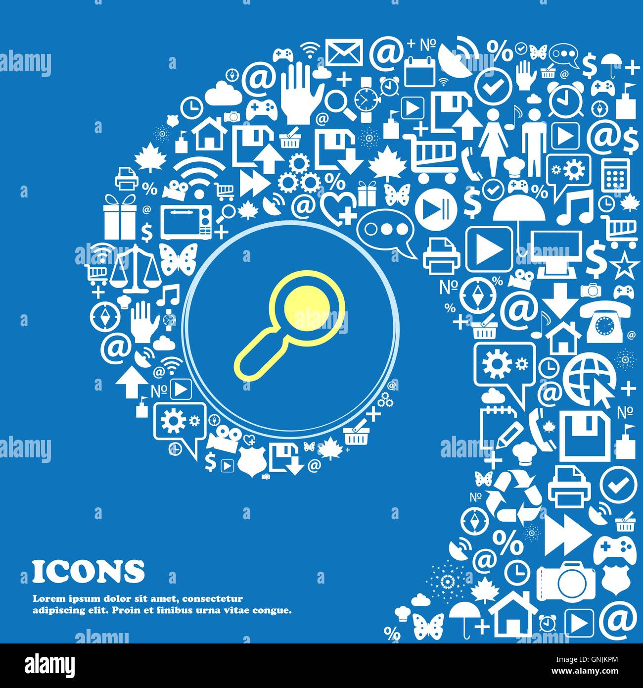 magnifying glass, zoom sign symbol. Nice set of beautiful icons twisted ...