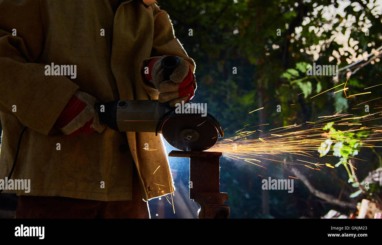 Metal cutting grinding steel hi-res stock photography and images - Alamy