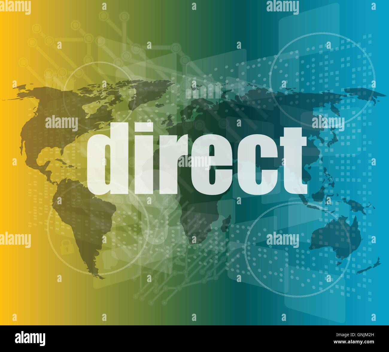 business concept: word direct on digital background vector quotation ...