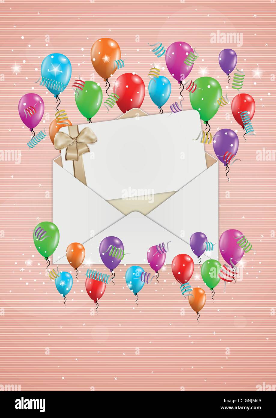open envelope with balloons Stock Vector Image & Art - Alamy