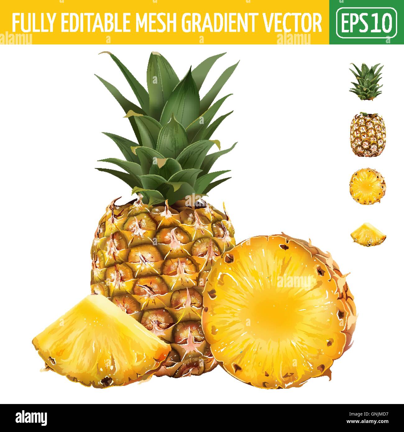 Cut Pineapple Clipart