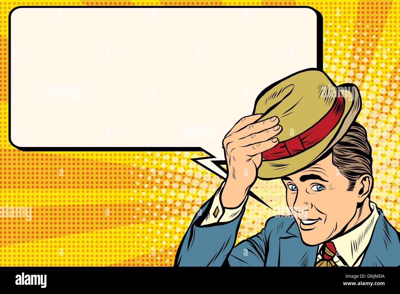 Retro gentleman and promotional announcement Stock Vector Image & Art ...