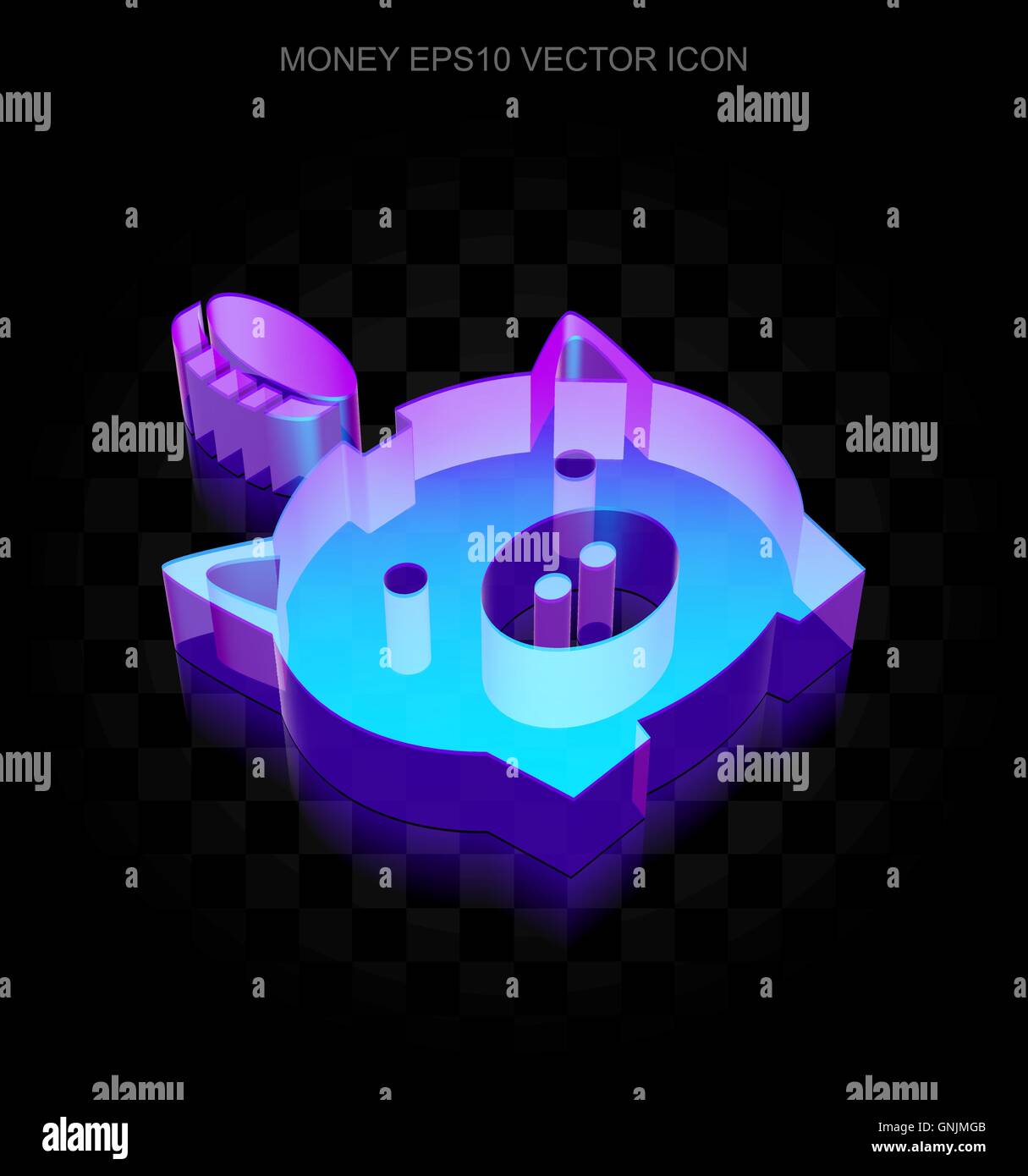 Money icon 3d neon glowing Stock Vector Images - Alamy