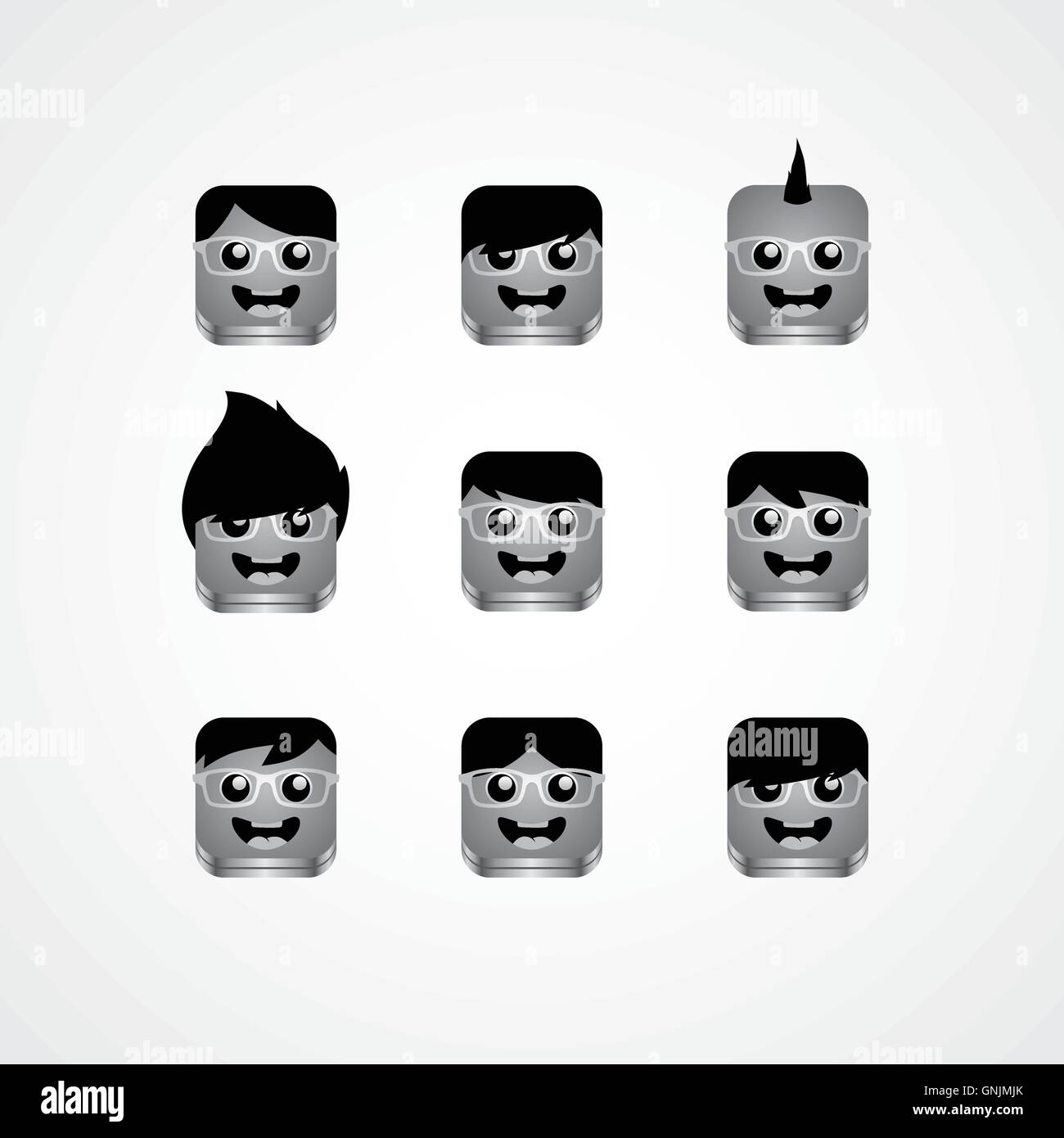 geek guy avatar portrait set Stock Vector Image & Art - Alamy