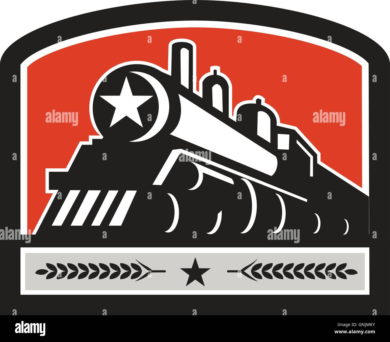 Steam Train Locomotive Star Crest Retro Stock Vector Image & Art - Alamy