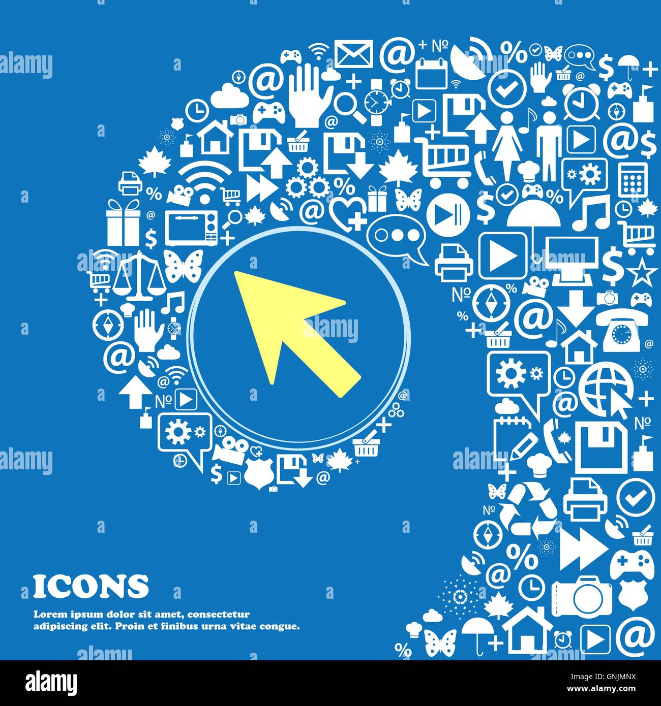 Cursor, arrow icon sign . Nice set of beautiful icons twisted spiral ...