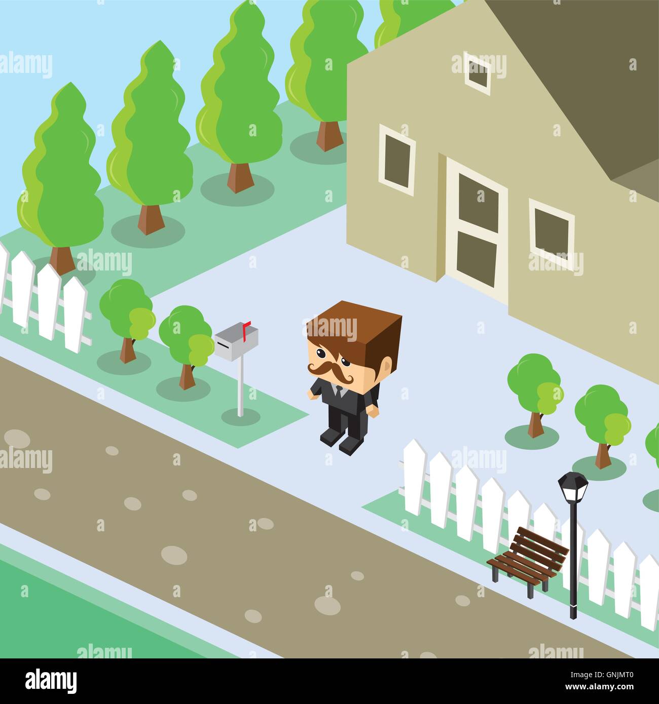 businessman residential home isometric cartoon Stock Vector Image & Art ...