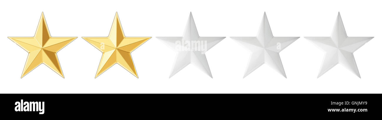 2 stars concept, 3D rendering isolated on white background Stock Photo ...