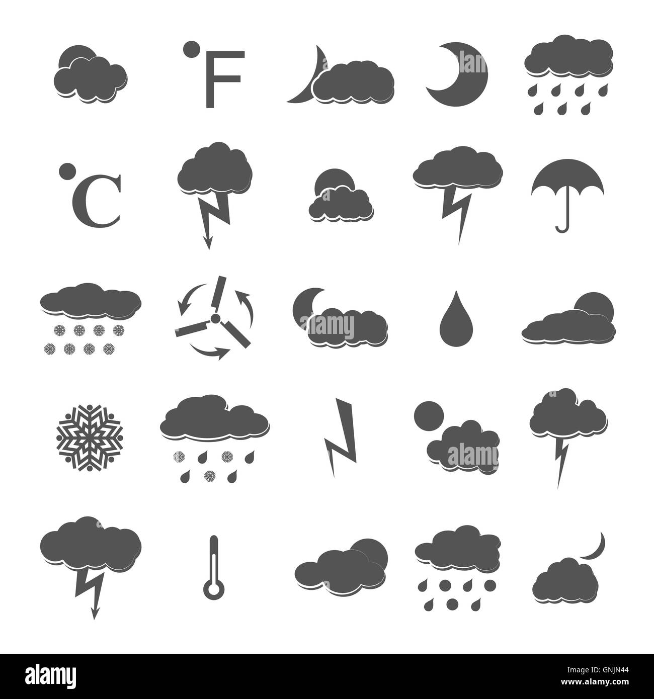 Weather icons, vector illustration Stock Vector Image & Art - Alamy