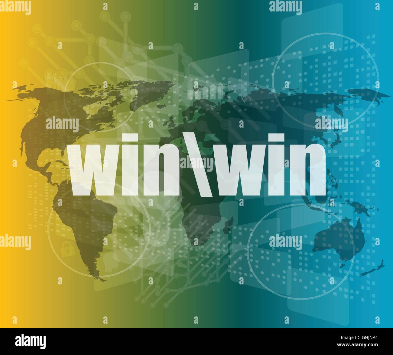 win word on digital touch screen interface vector quotation marks with ...