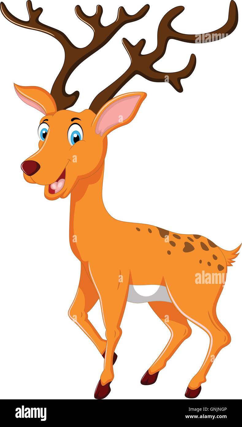 cute deer cartoon posing Stock Vector Image & Art - Alamy