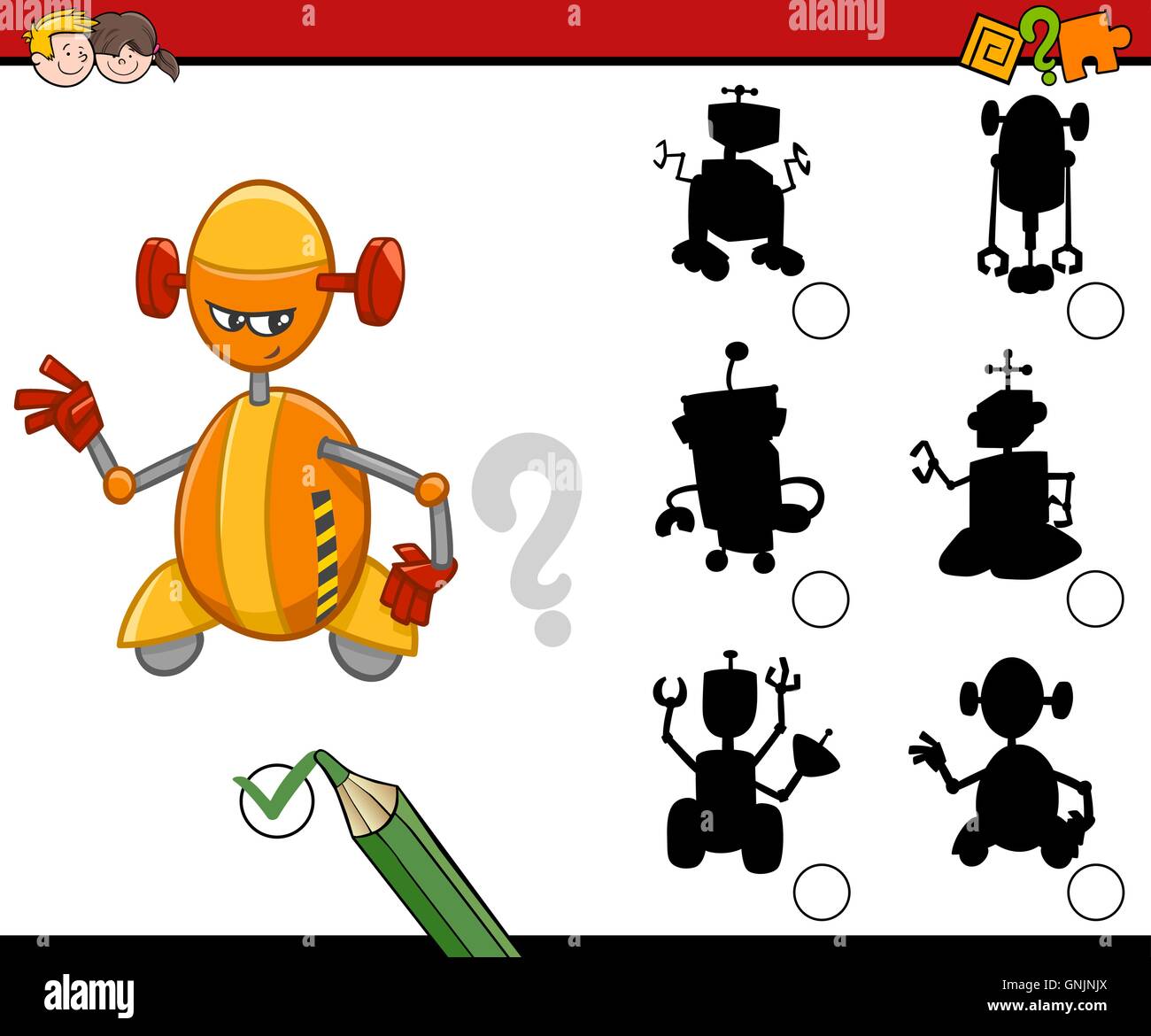 shadows activity with robot Stock Vector Image & Art - Alamy