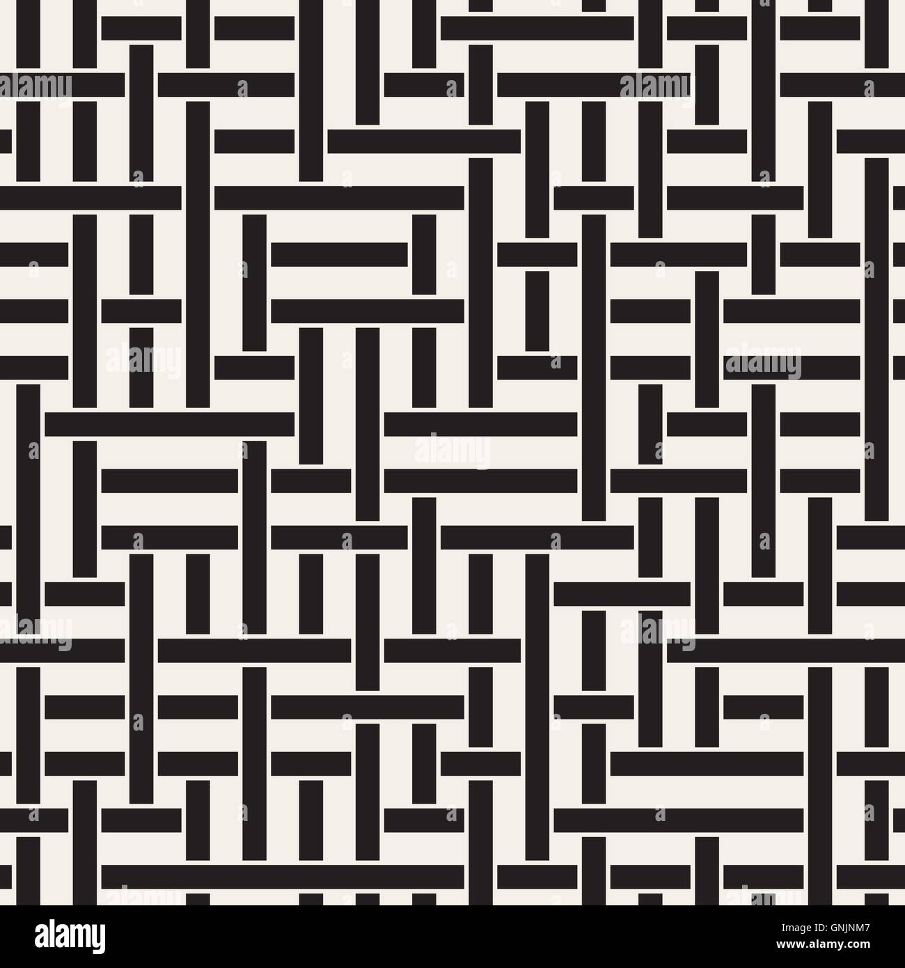 Vector Seamless Black and White Geometric Interlacing Lines Irregular ...