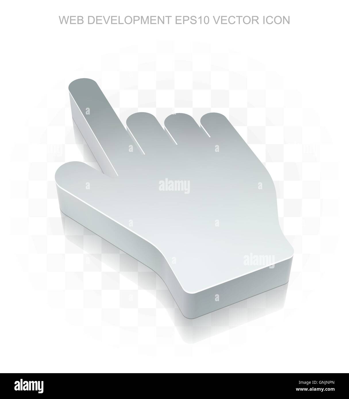 Web design icon: Flat metallic 3d Mouse Cursor, transparent shadow, EPS ...