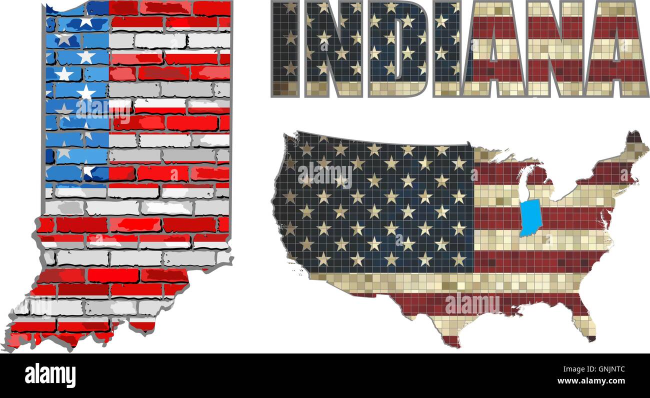 Flag state indiana american Stock Vector Images - Alamy