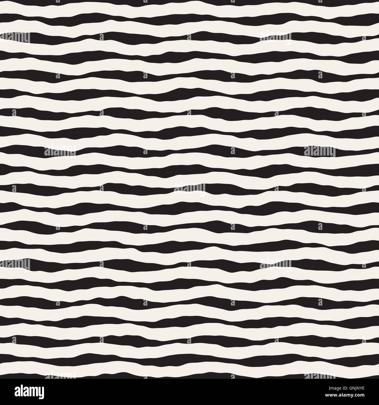 Vector Seamless Hand Drawn Horizontal Wavy Lines Pattern Stock Vector Image & Art - Alamy