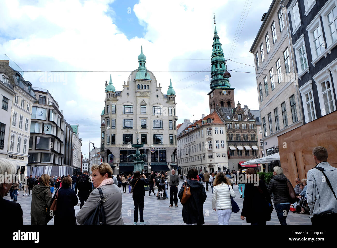 Denmark, Copenhagen, Street scene at dusk Stock Photo - Alamy