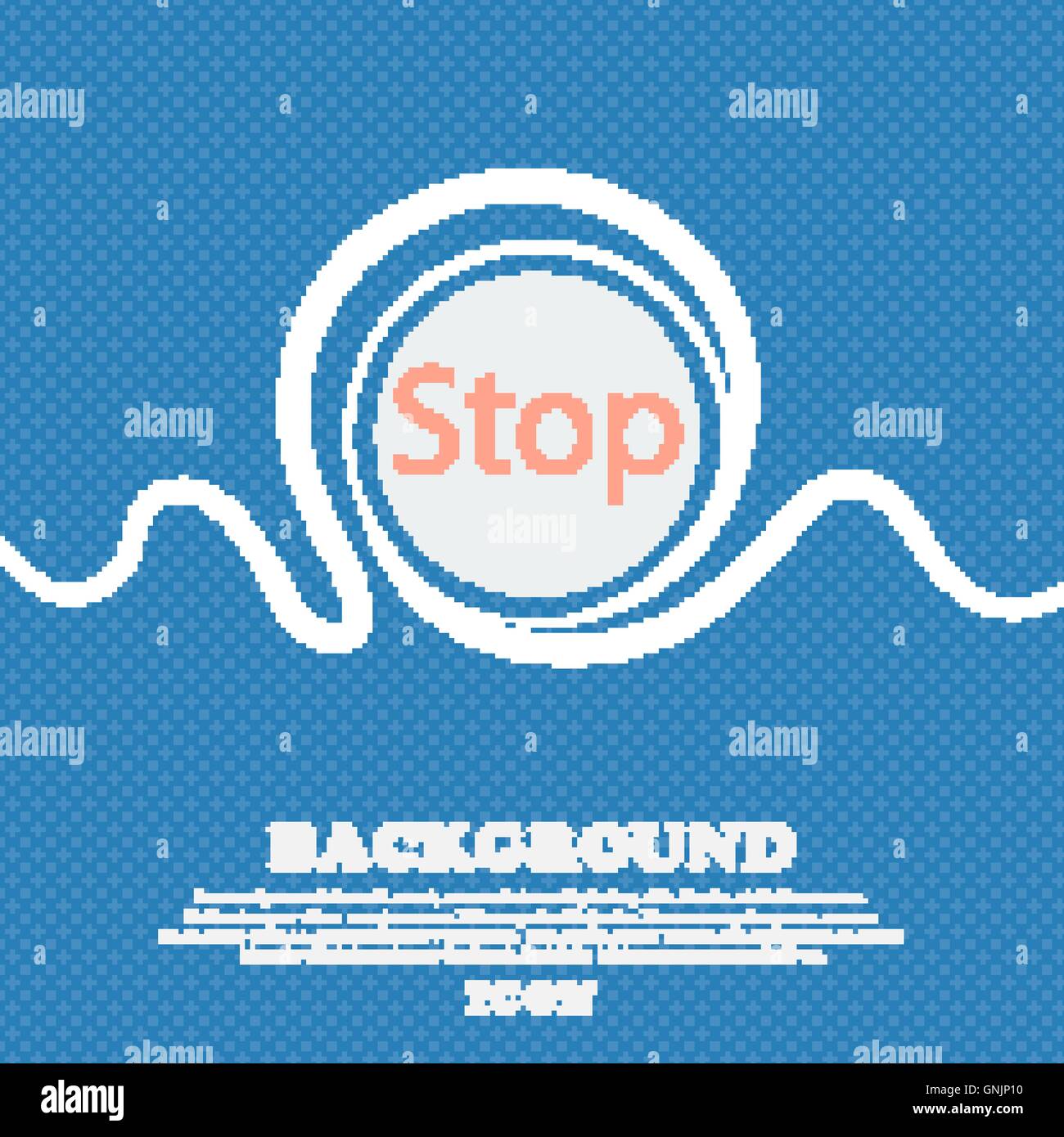 Traffic stop sign icon. Caution symbol. Blue and white abstract ...
