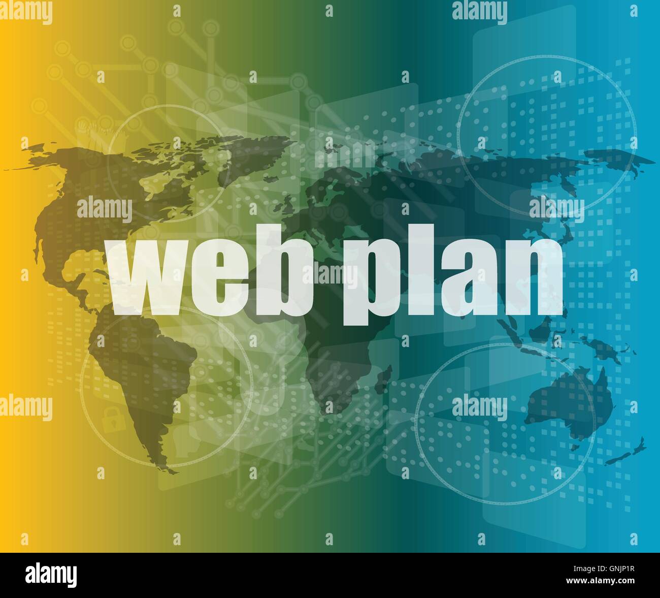 words web plan on digital touch screen vector quotation marks with thin ...