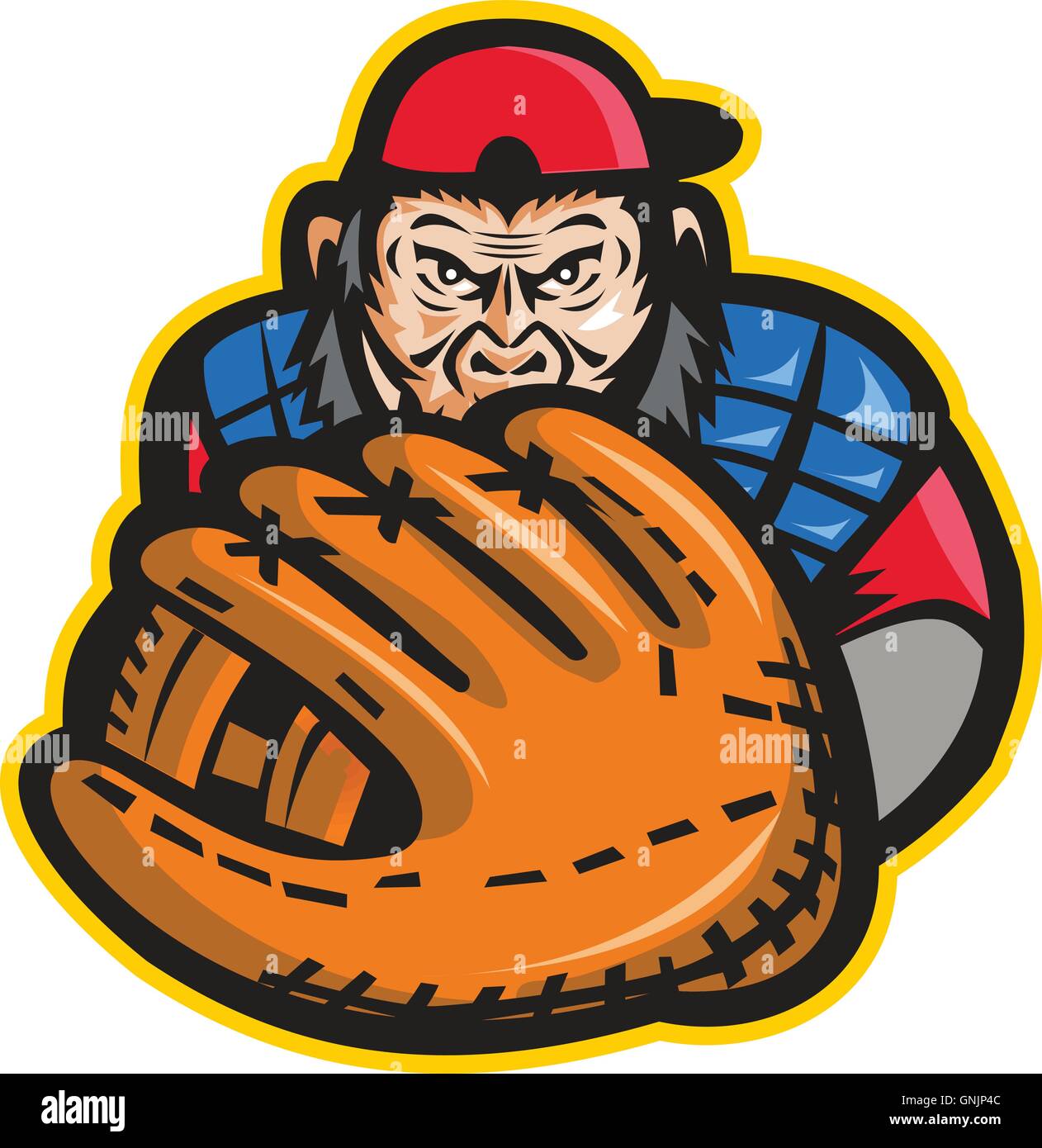 Baseball player with glove Stock Vector Images - Alamy