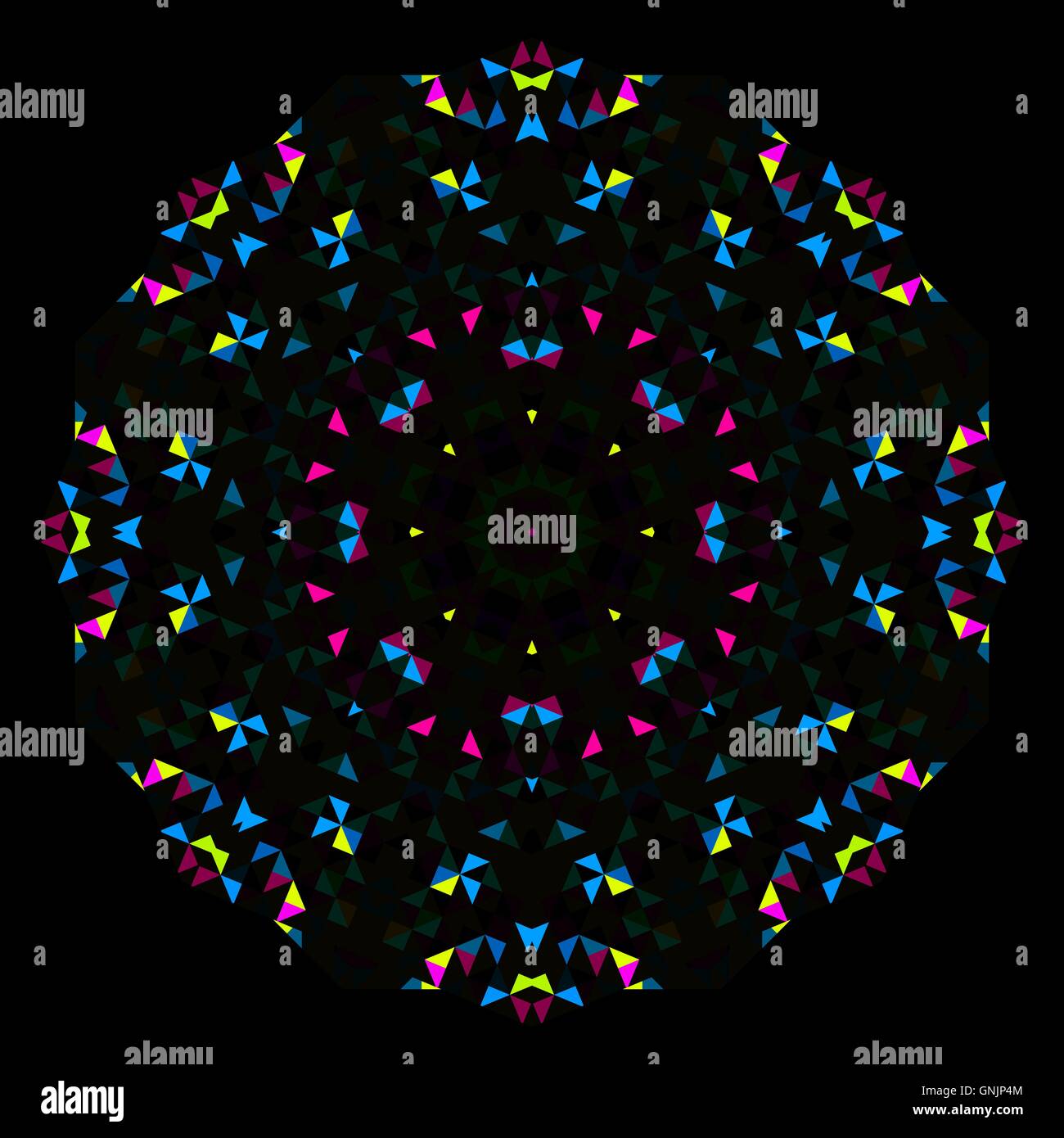 Abstract Geometric Bright Kaleidoscope Pattern Stock Vector Image & Art ...