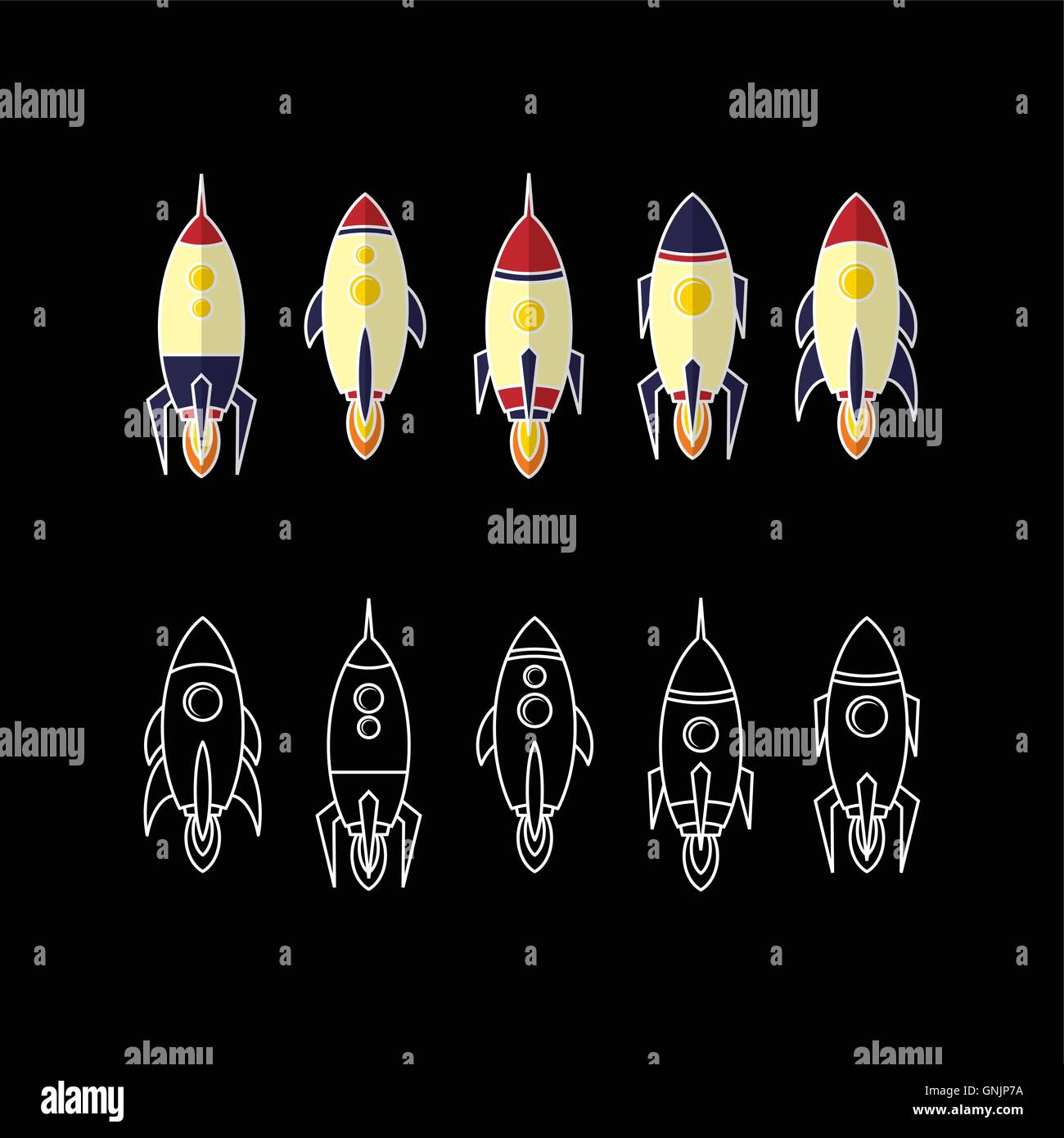 rocket ship launch theme vector art Stock Vector Image & Art - Alamy