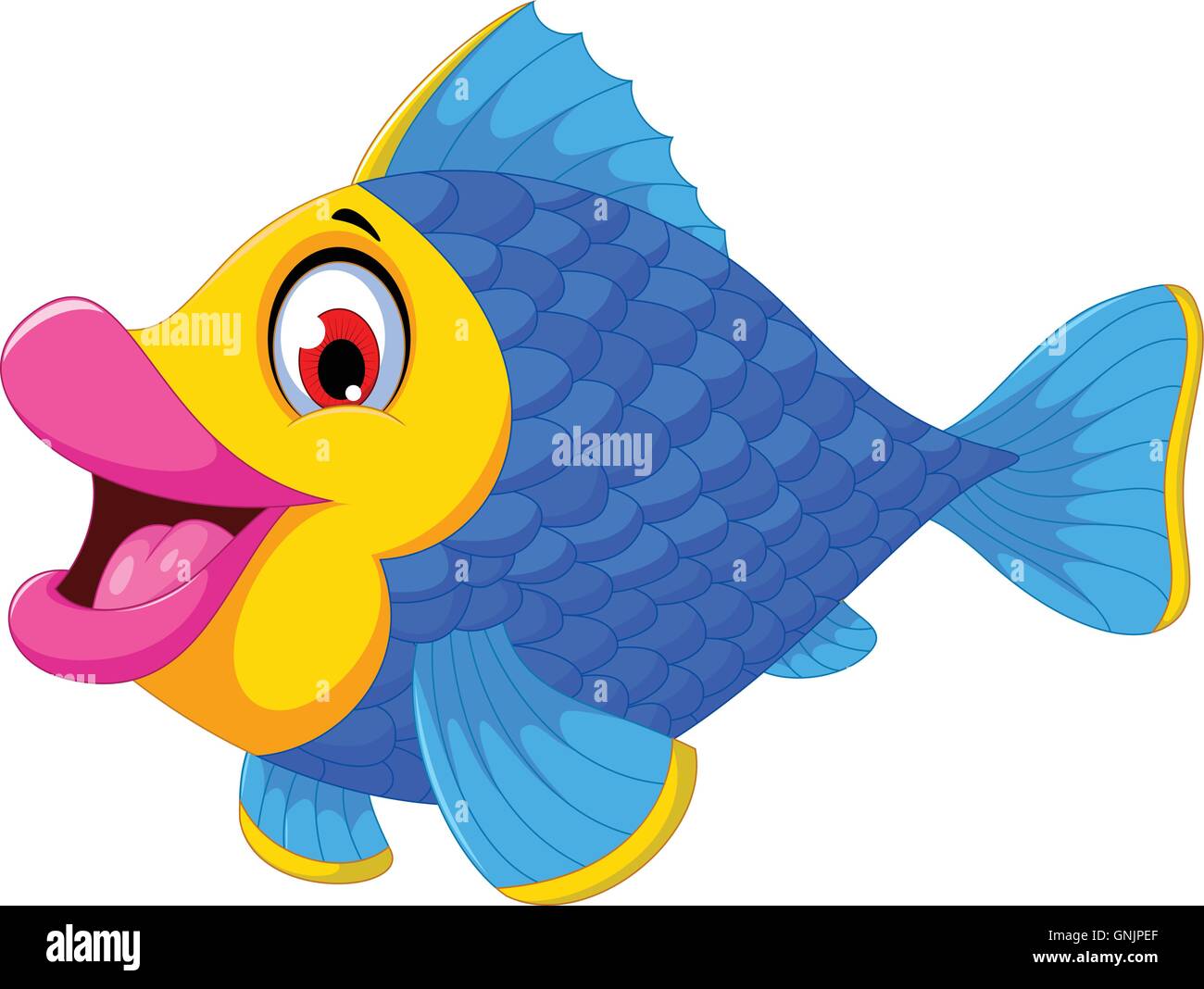 cute fish cartoon swimming Stock Vector Image & Art - Alamy