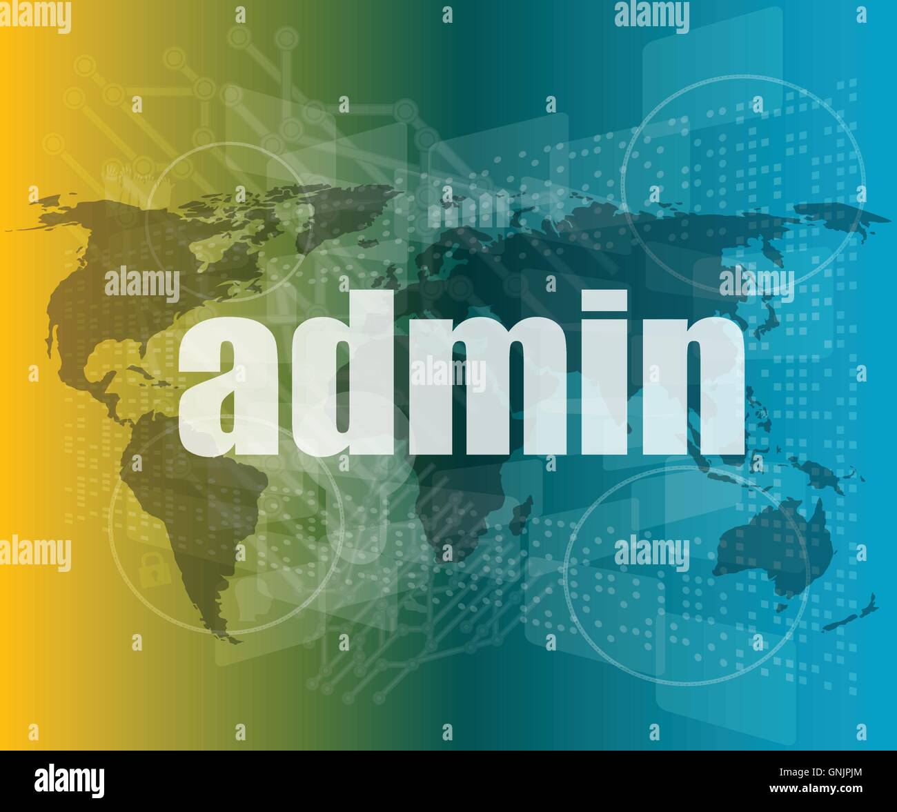 admin words on digital touch screen interface vector quotation marks ...