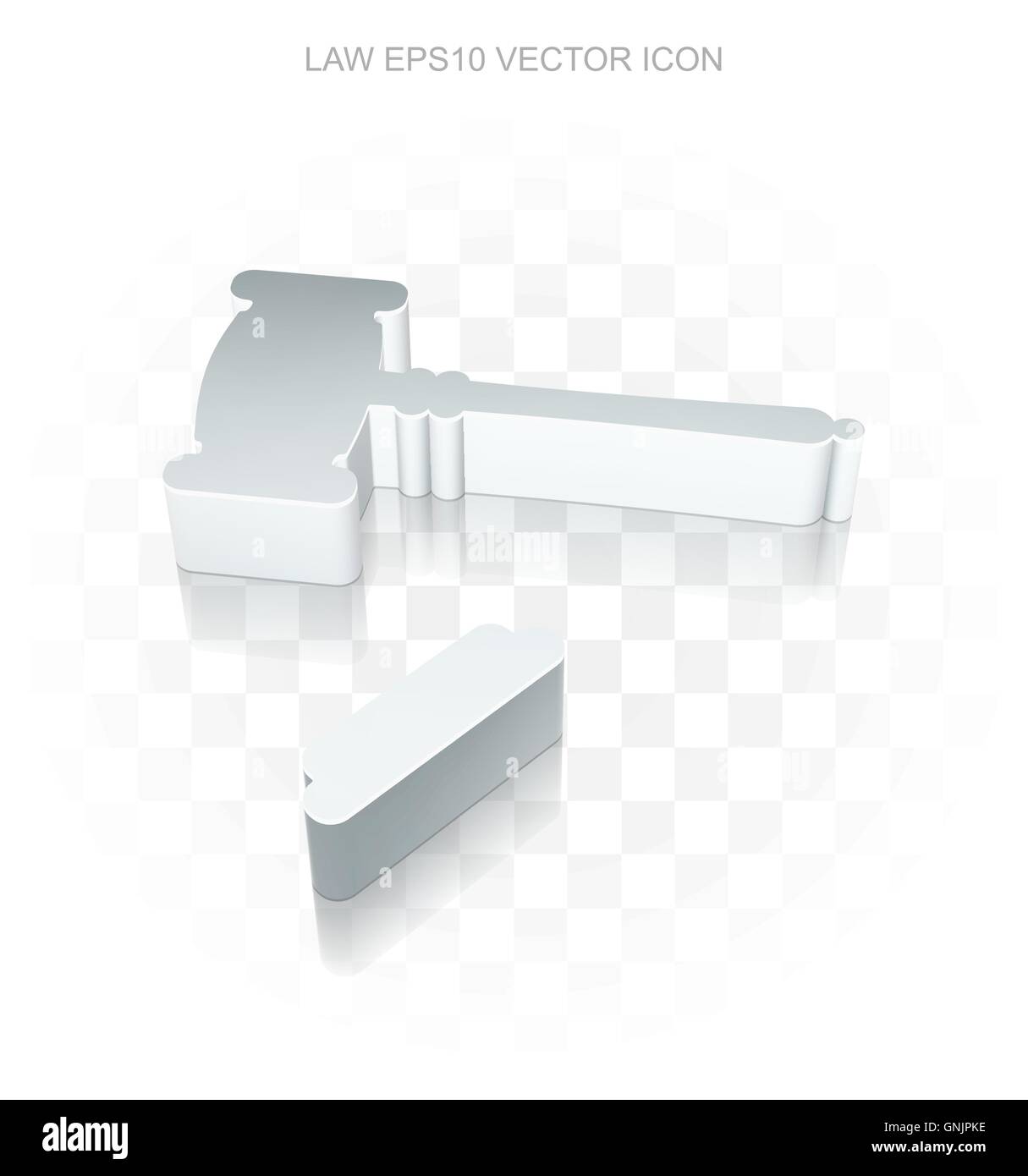 Law icon: Flat metallic 3d Gavel, transparent shadow, EPS 10 vector ...