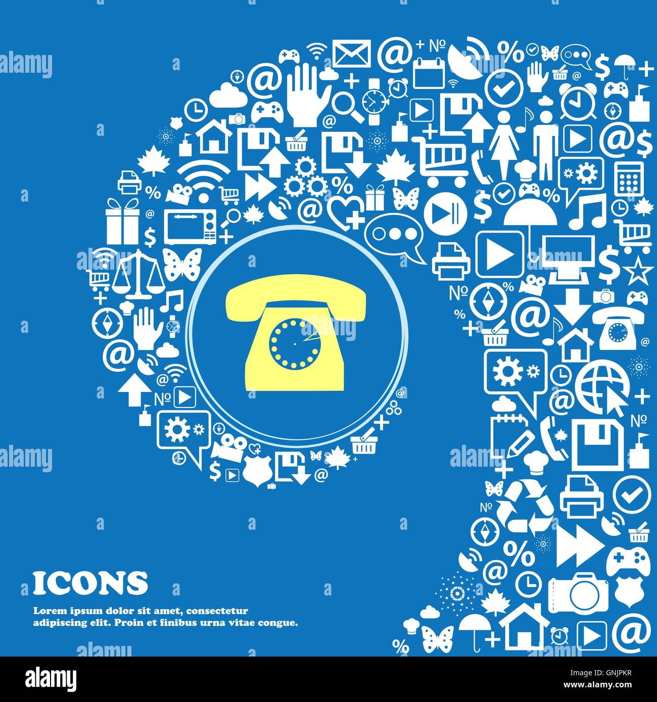 Retro telephone icon symbol . Nice set of beautiful icons twisted ...