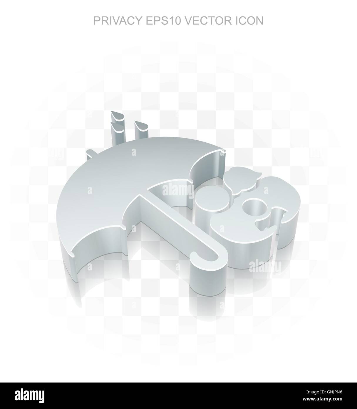 Privacy icon: Flat metallic 3d Family And Umbrella, transparent shadow ...
