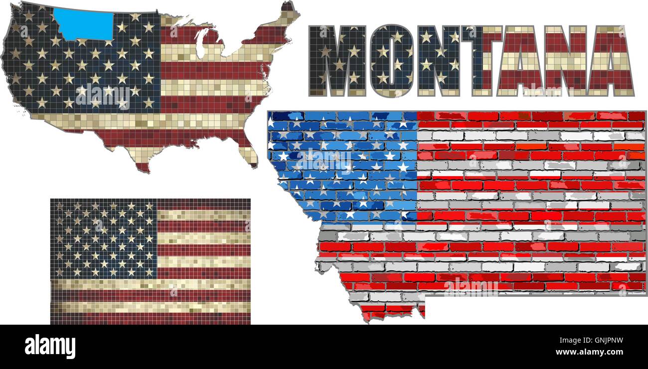 Montana us usa flags Stock Vector Images - Alamy